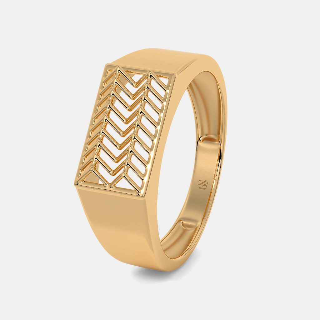 The Diagonally Angled Signet Ring For Him | BlueStone.com