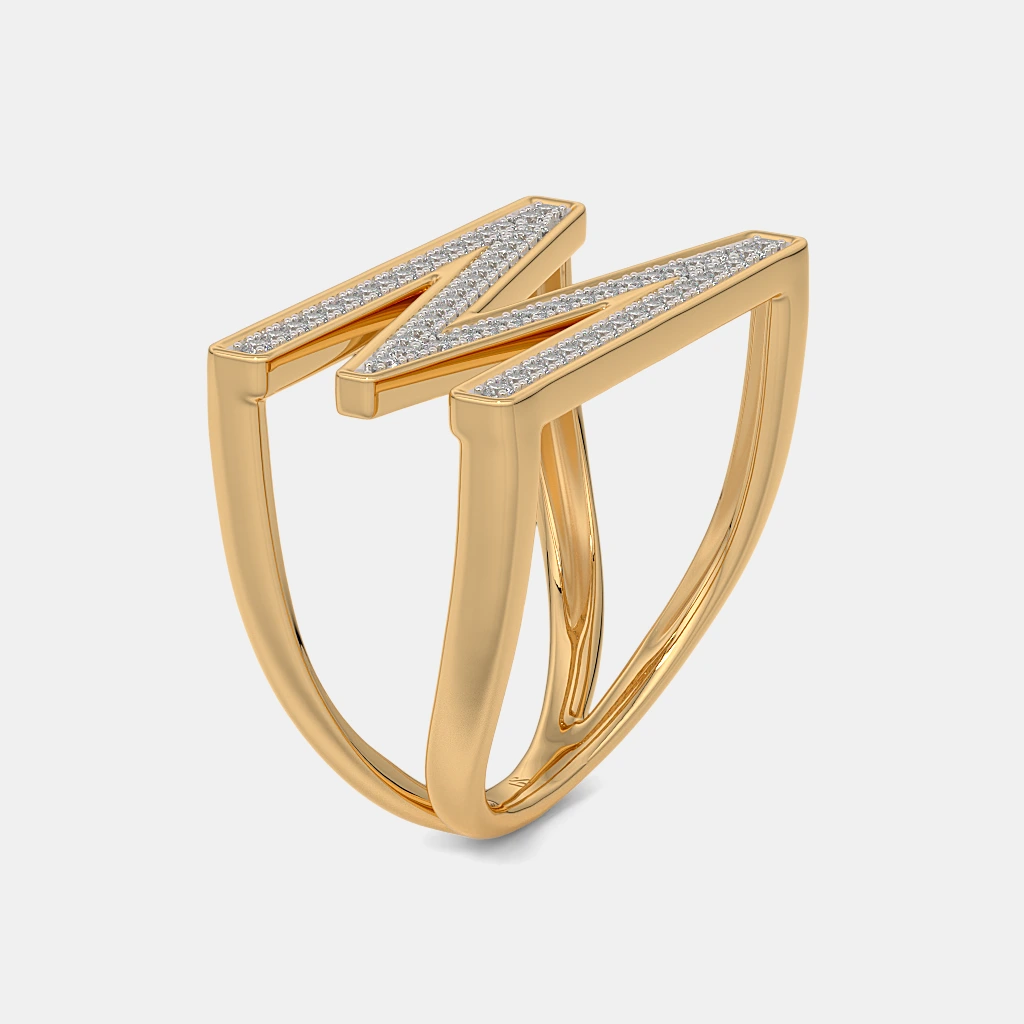The Menaye M Initial Ring | BlueStone.com